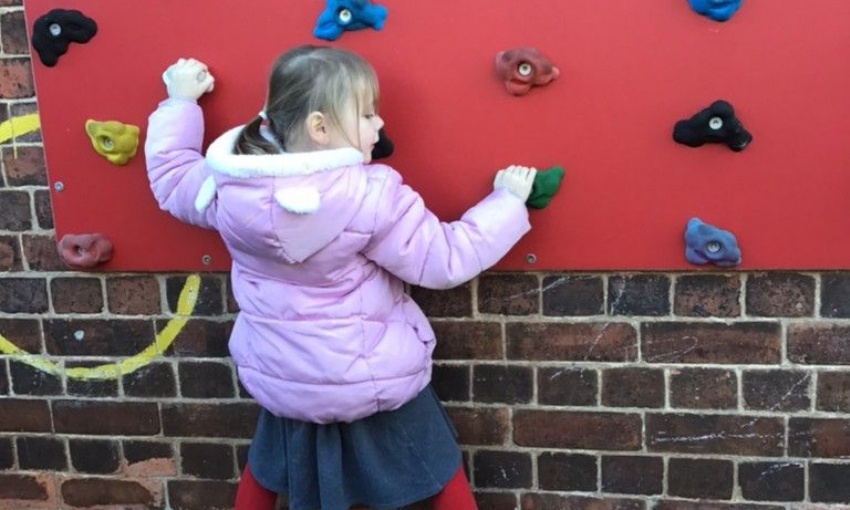 Street Lane Primary School - EYFS on the climbing wall